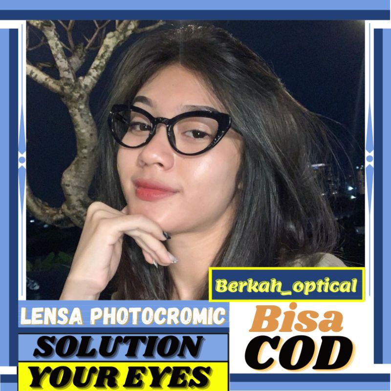 Jual Kacamata Hitam Retro Cat Eye Populer untuk Wanita Lensa Datar Anti ...