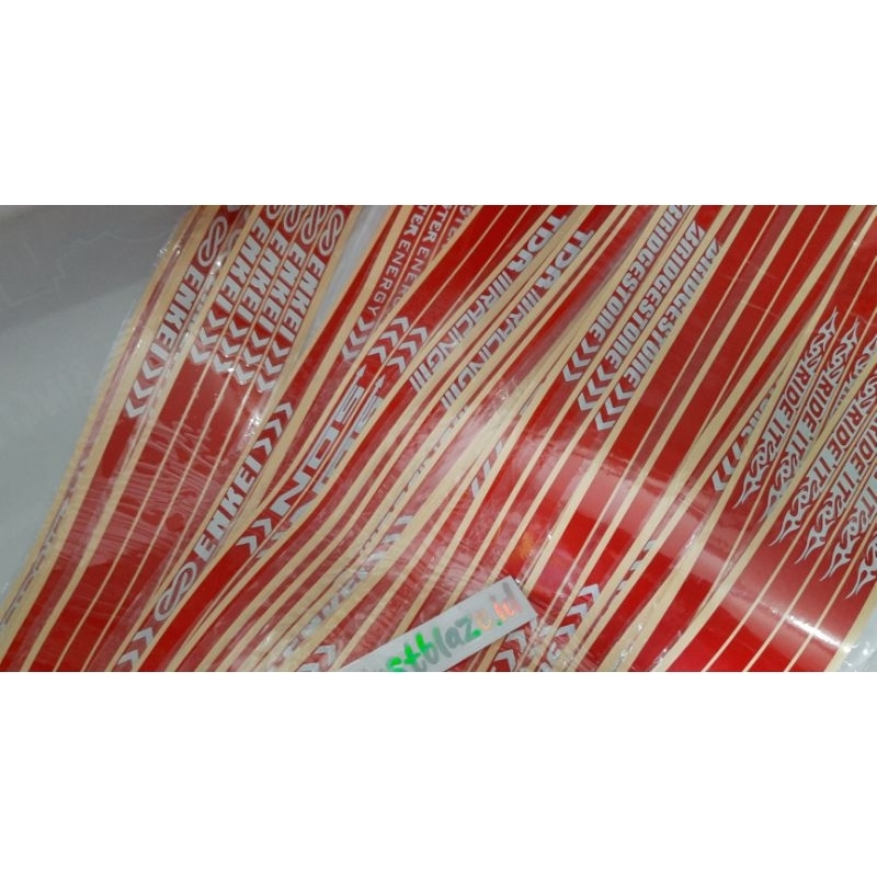 Jual STICKER LIS VELG ADA TULISAN CUTTING MERAH SKOTLET | Shopee Indonesia