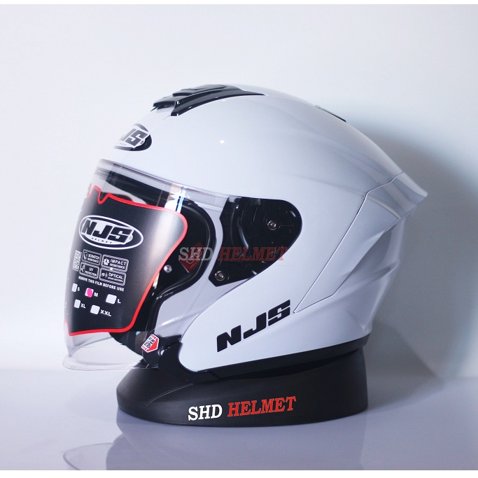 Jual Helm NJS Kairoz Solid White Half Face Putih Polos | Shopee Indonesia