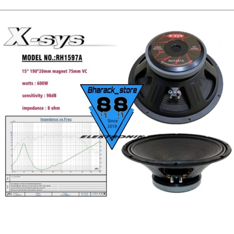 Jual speaker woofer x-sys rh1597a 15" original by x-sys | Shopee Indonesia
