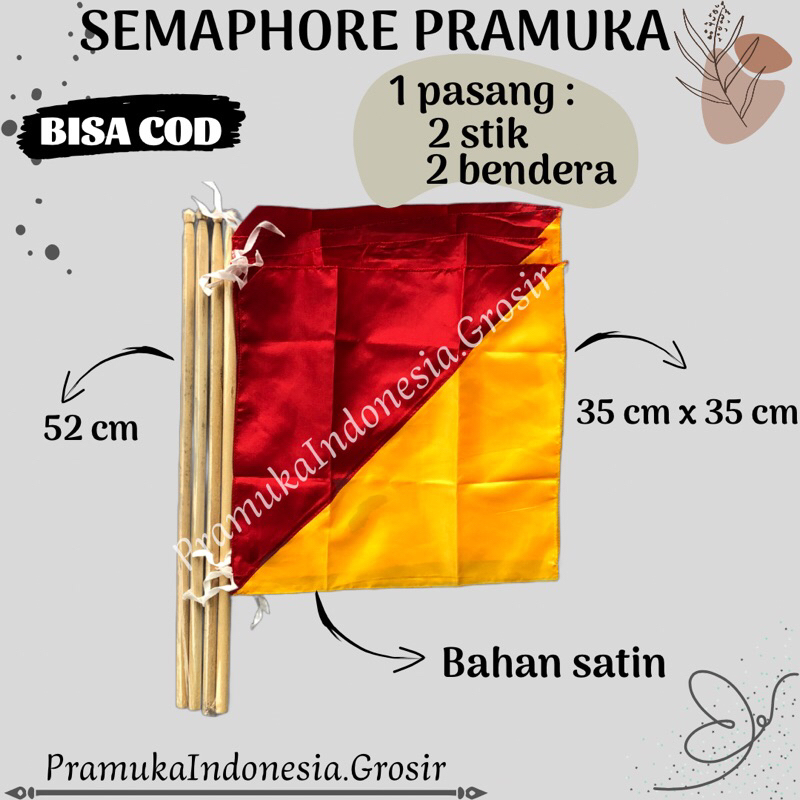 Jual [1 PASANG] BENDERA SEMAPHORE / STIK SEMAPHORE / SEMAPHORE PRAMUKA ...