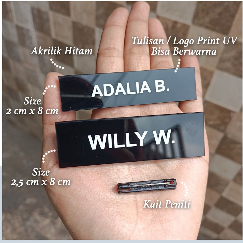 Jual Papan Nama / Name Tag Akrilik Custom / Nametag Akrilik Print UV ...