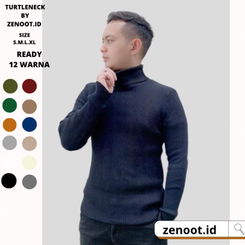 Jual Sweater Rajut Turtle neck Pria Kerah Tinggi Turtleneck Lengan ...