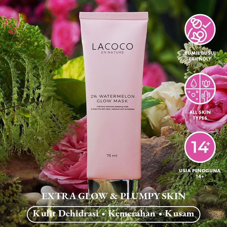 Jual LACOCO Watermelon Glow Mask 75ml - Sleeping Mask Lacoco - Masker ...