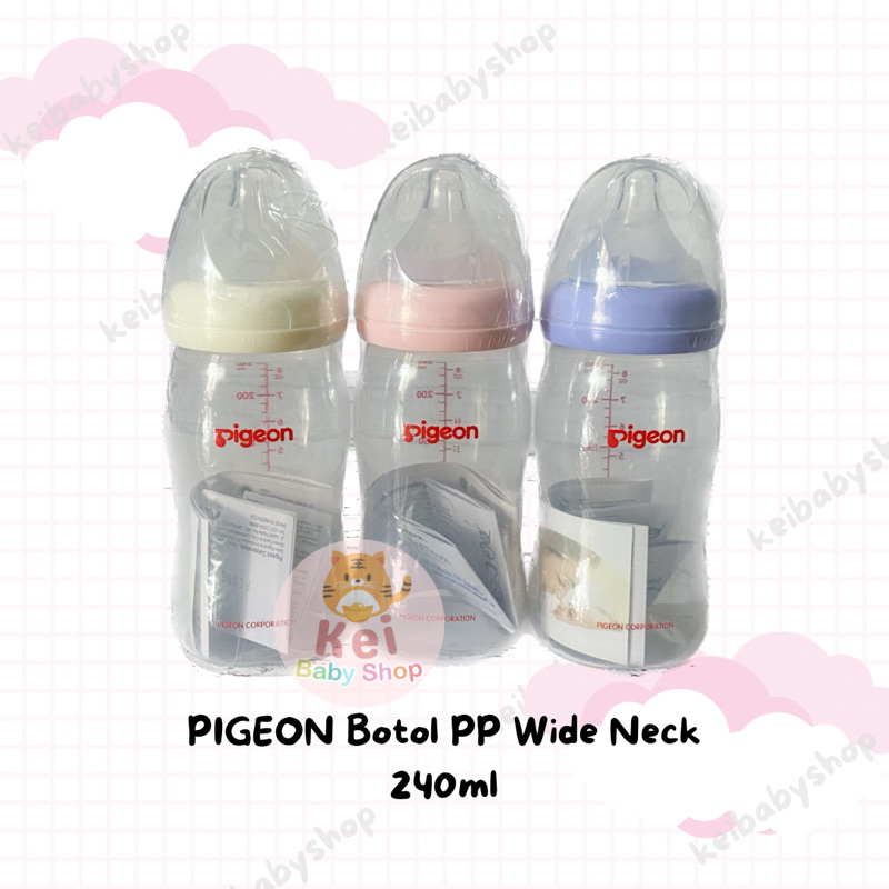 Jual Pigeon Botol Susu Wide Neck 160ml 240ml / Pigeon Soft Touch Peristaltic Plus Wide Neck ...