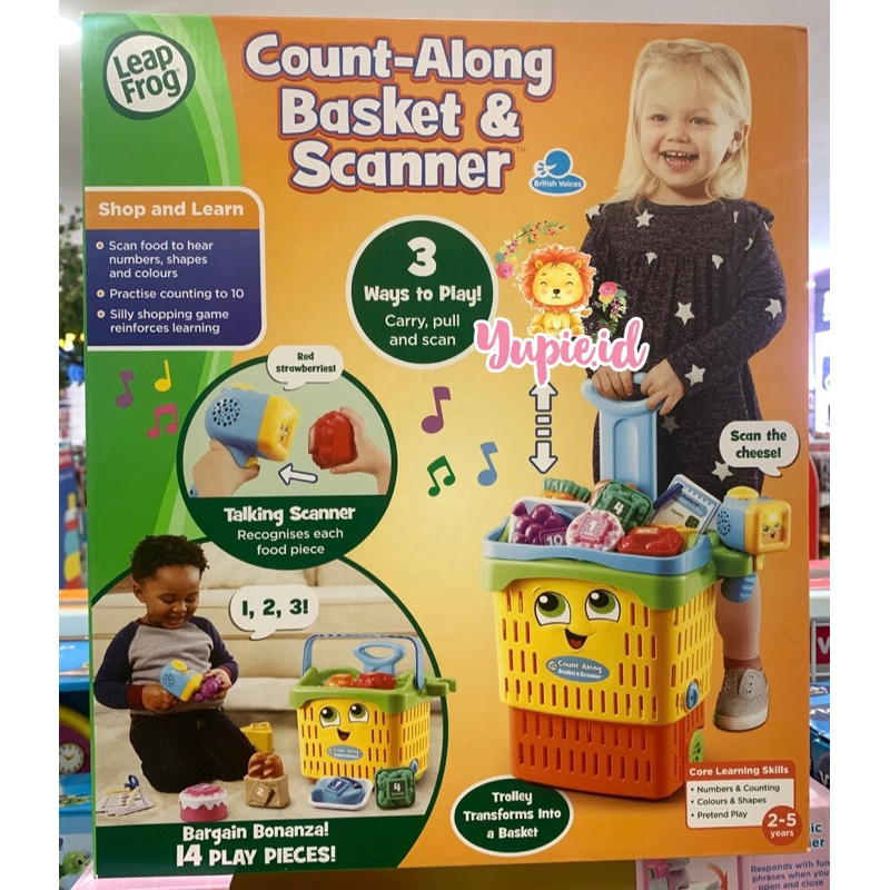Jual leapfrog count along basket and scanner / mainan trolley anak ...