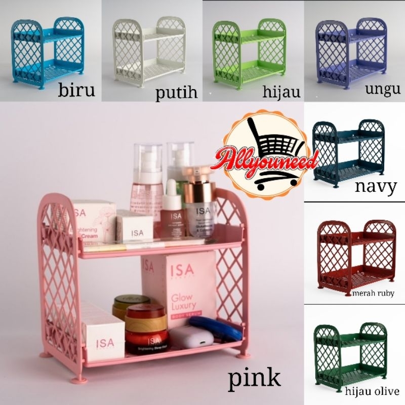 Jual Rak jaring Plastik Polos Mini 2 Susun Rak Dapur/Kosmetik | Shopee ...