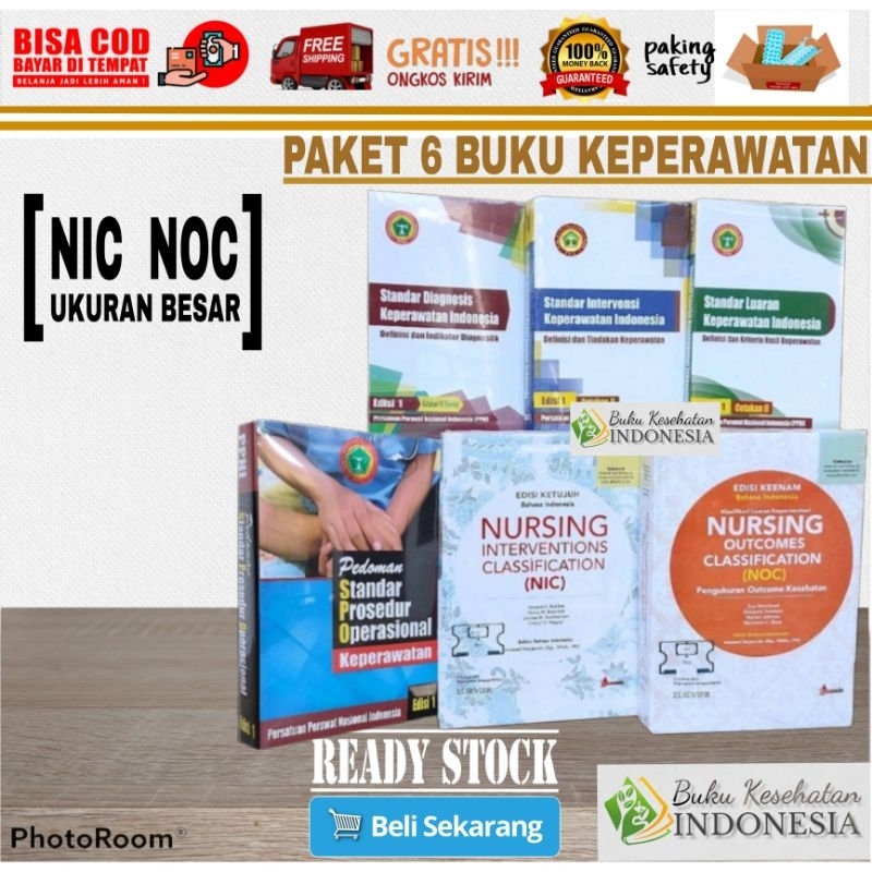 Jual PAKET 6 BUKU KEPERAWATAN NIC NOC 3S SDKI SIKI SLKI PEDOMAN STANDAR PROSEDUR OPERASIONAL ...