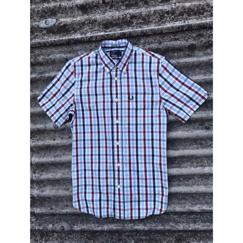 Jual Fred Perry Herringbone Check Extra Small Short Shirt | Shopee ...