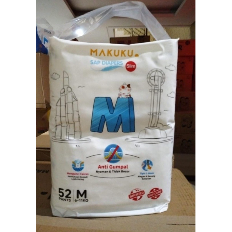 Jual MAKUKU SAP DIAPERS SLIM PANTS M52 M 52 Jumbo pack Popok celana ...