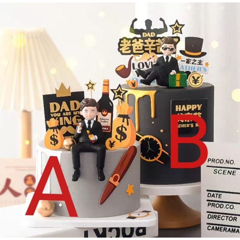 Jual topper laki laki/topper ayah /topper pria /topper kue/topper boss ...