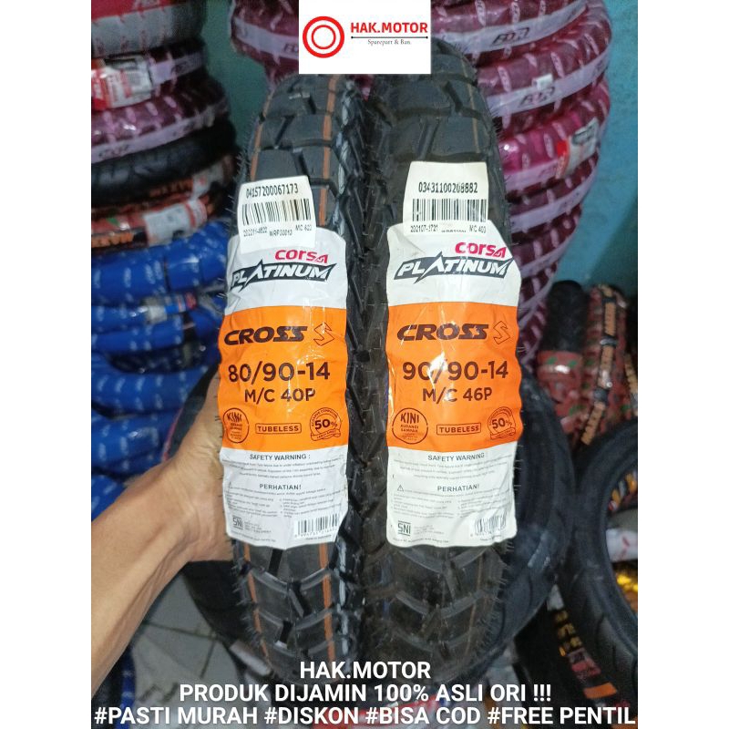 Jual Ban tubles matic CORSA CROSS S, (80/90-14, 90/90-14). produk ...
