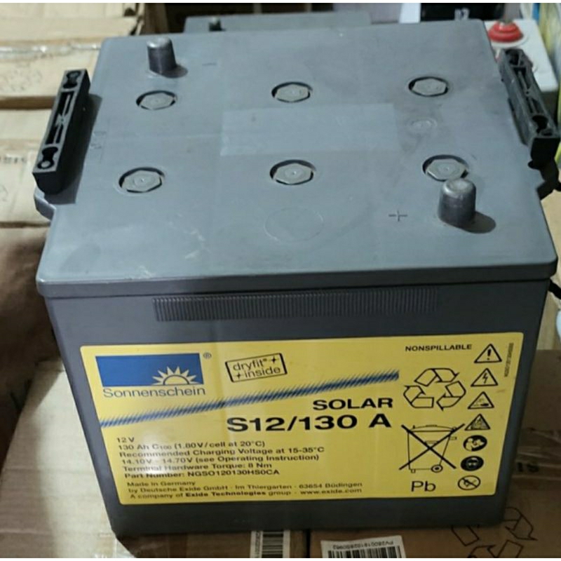 Jual Battery Vrla Gel Solar Sonnenschein 12v-130ah made in germany!! | Shopee Indonesia