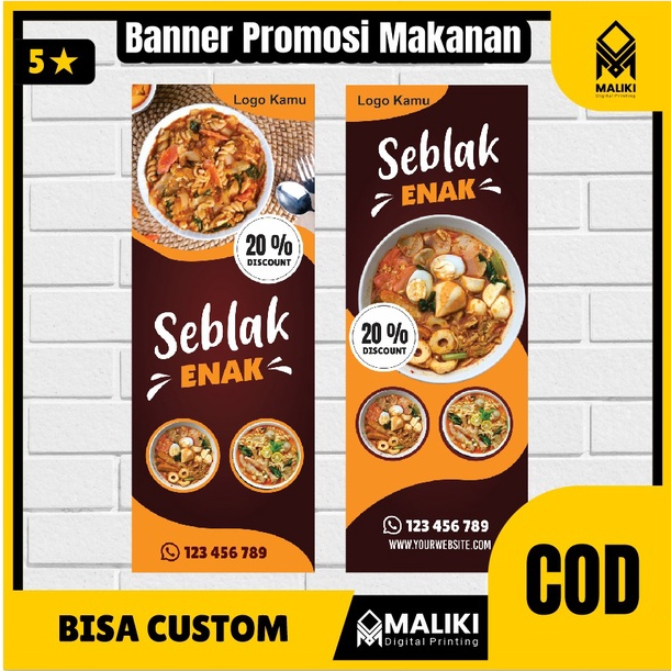 Jual Banner Promosi makanan ukuran 60x160 | Shopee Indonesia