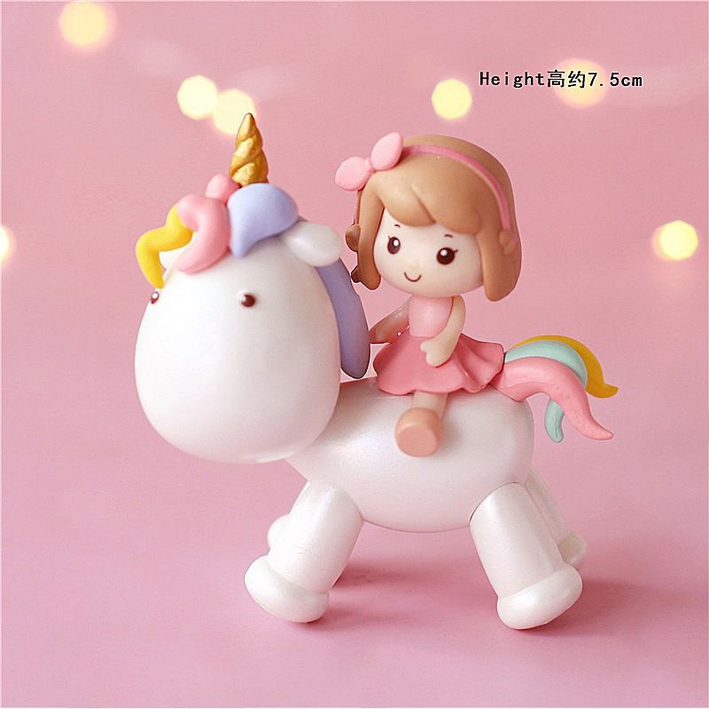Jual Topper unicorn dan gadis perempuan / hiasan cake ulang tahun anak ...