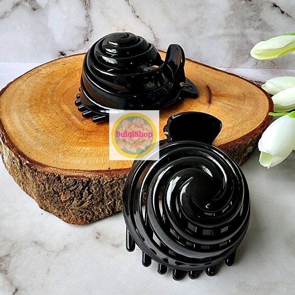Jual JEPIT RAMBUT KEONG HITAM BESAR KECIL JEPIT SANGGUL JEPITAN BULAT ...
