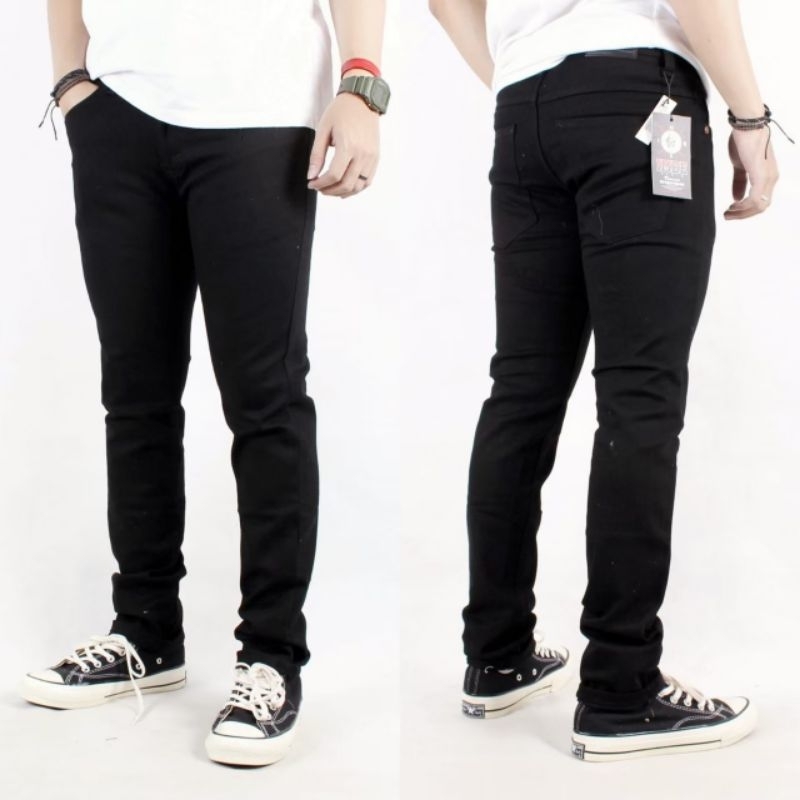 Jual CELANA JEANS HITAM NAOMI || CELANA JEANS PRIA HITAM || CELANA ...