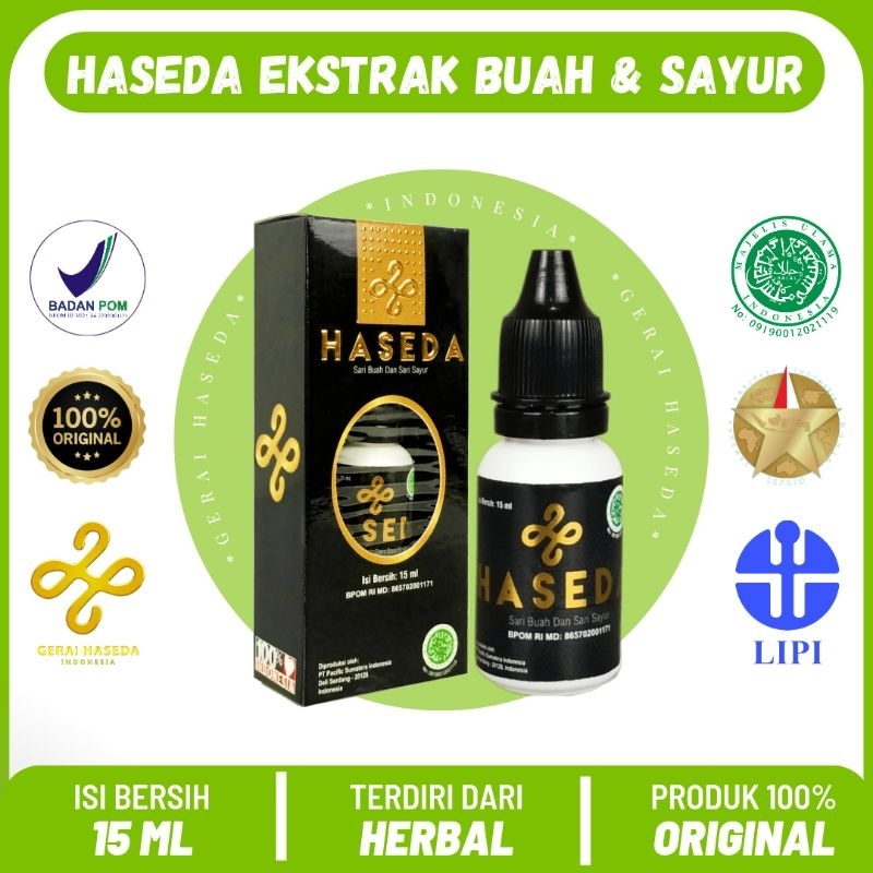Jual HASEDA OBAT HERBAL TETES EKSTRAK BUAH DAN SAYUR 15ML | Shopee ...