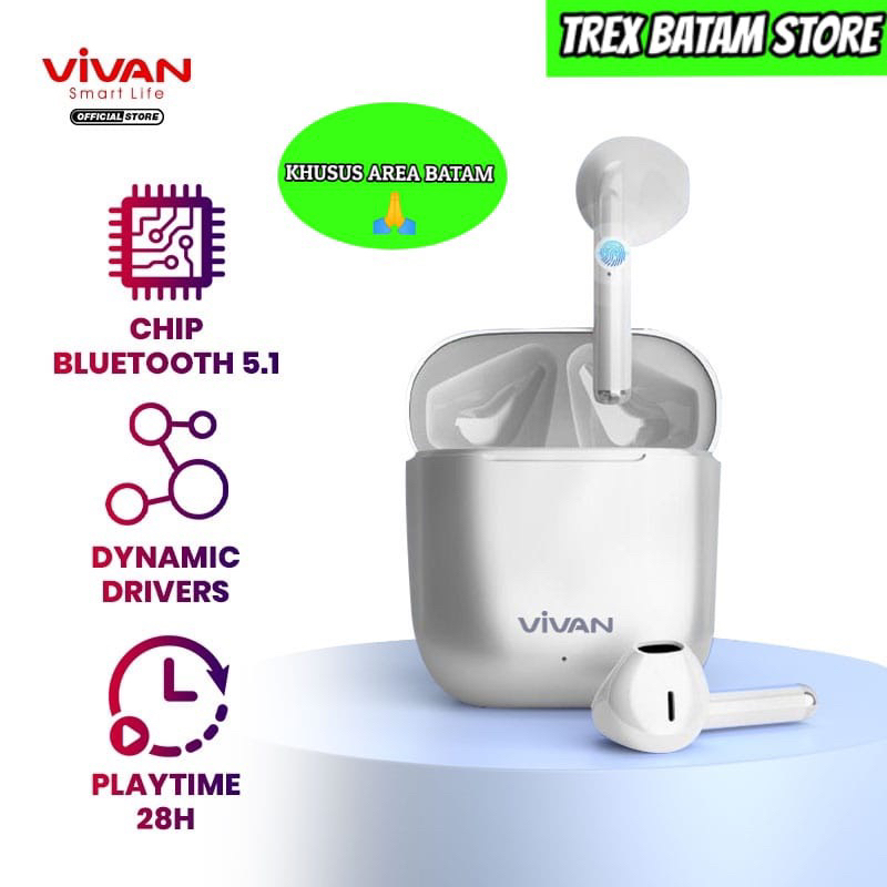 Jual VIVAN T220 TWS HEADSET BLUETOOTH 5.1 EARPHONE WIRELESS (BATAM ...