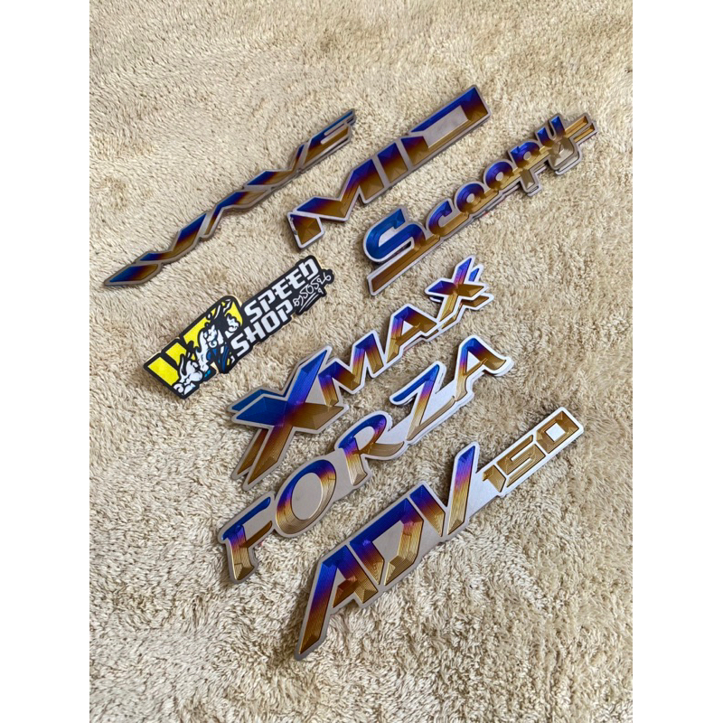 Jual logo emblem titanium cover body xmax mio scoopy wave honda adv150 ...