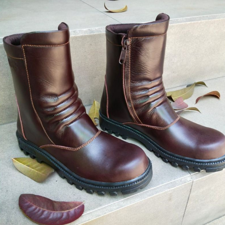 Jual Sepatu Safety Booth Kulit Asli Resleting Original Ujung Besi ...