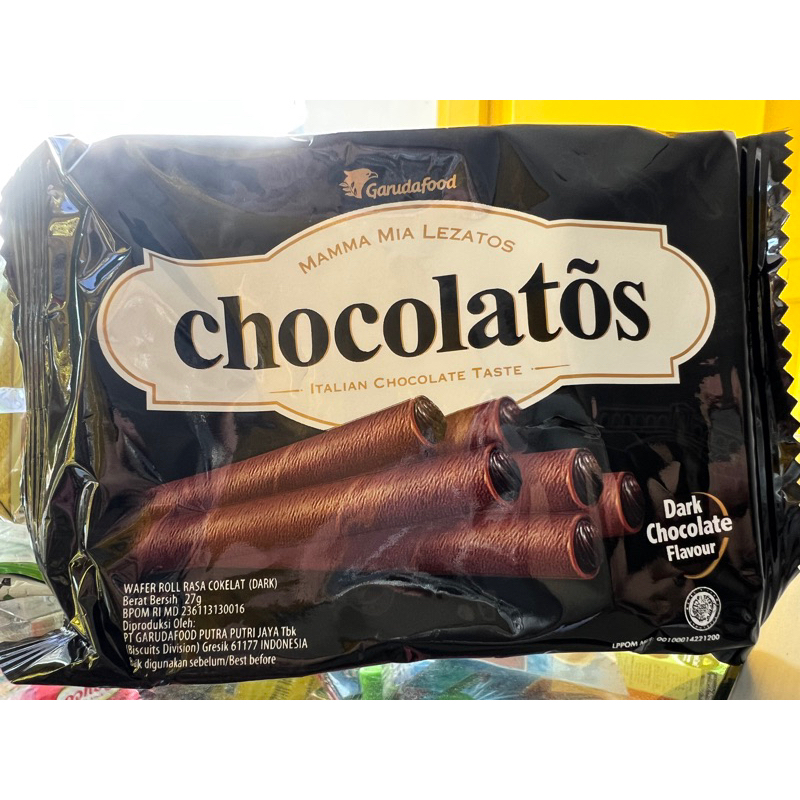 Jual Snack Dark Chocolatos Wafer Roll Dark Chocolate | Shopee Indonesia