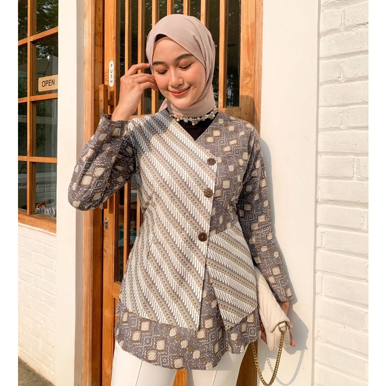Jual Baju Batik Wanita Modern Atasan Batik Kerja Wanita Blouse Batik