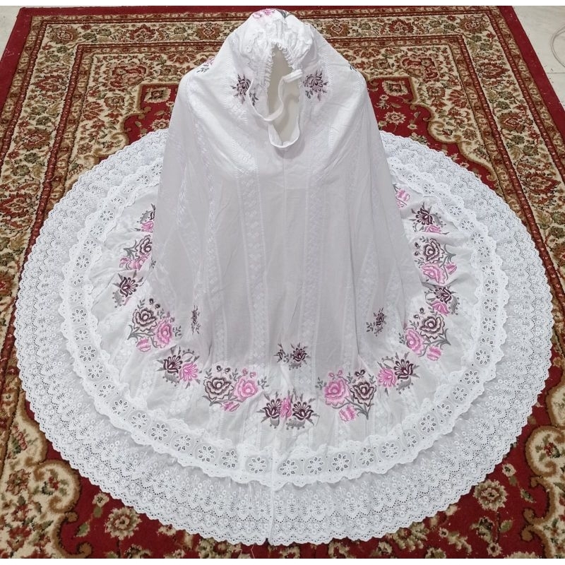 Jual Mukena Bordir Suji Ros Bukittinggi bahan katun bordir keliling ...