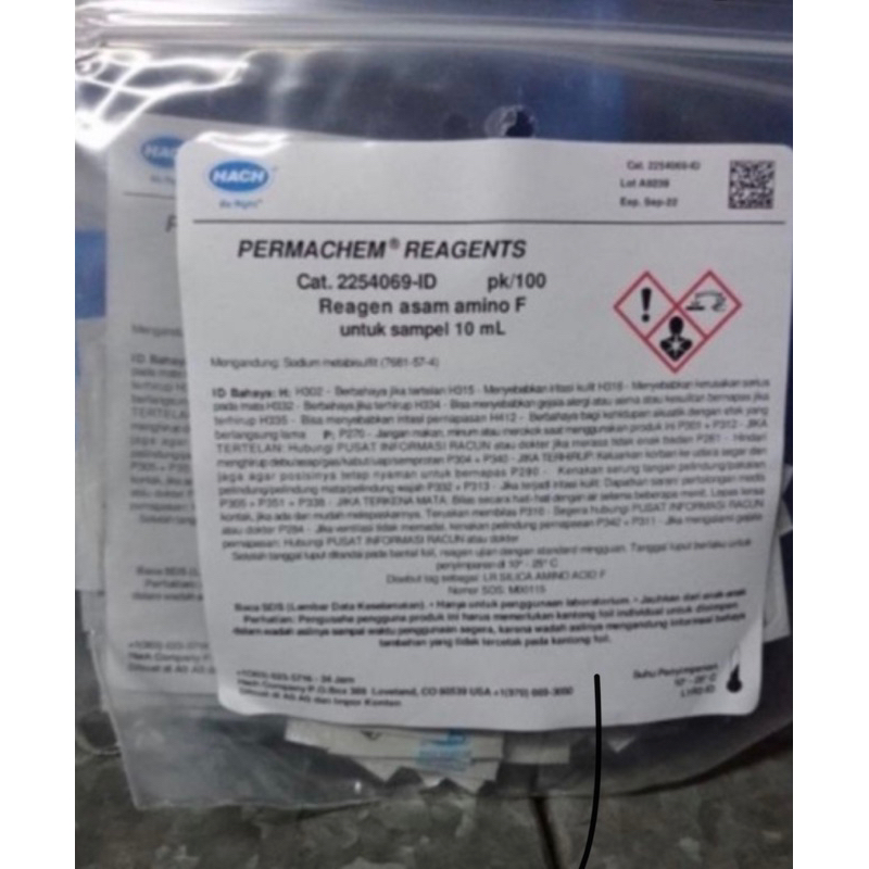 Jual Hach 2254069 Amino Acid F Reagent Powder Pillows, 10 mL, pk/100 ...