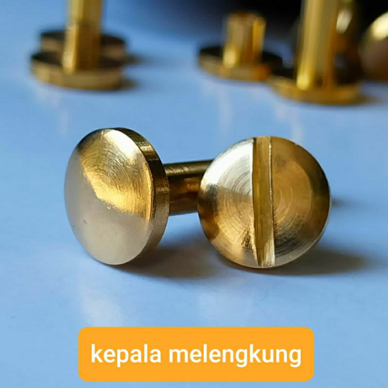 Jual Mur Baut Kuningan Kepala Melengkung Panjang 4/6/8/10/20 1 Set ...