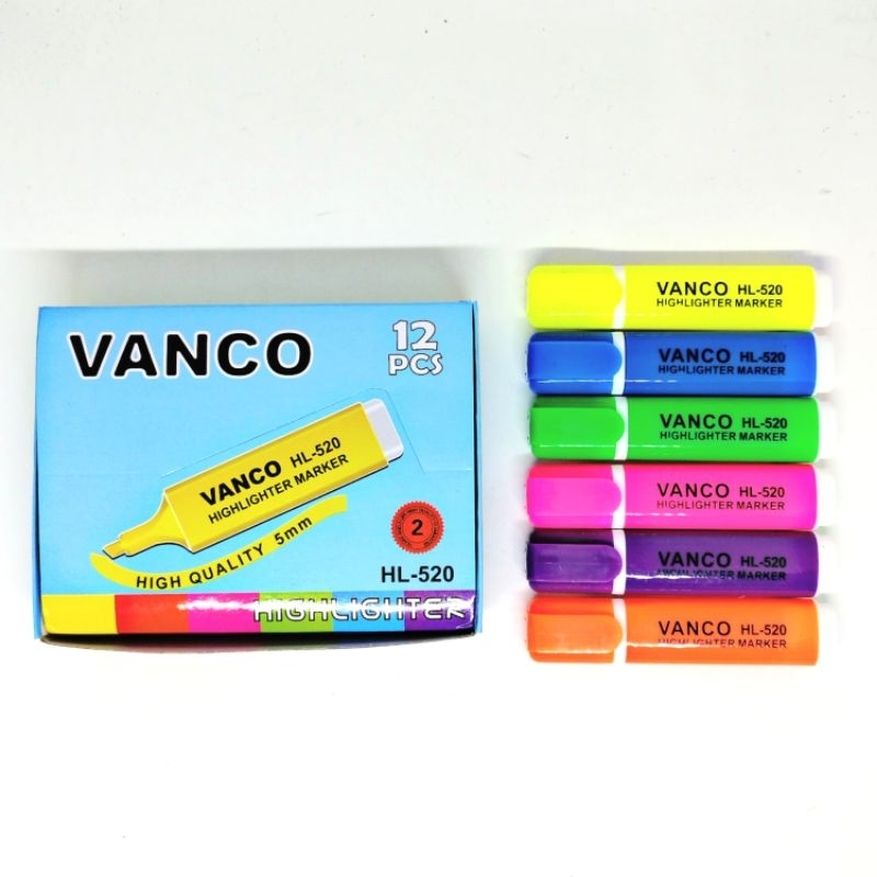 Jual Stabilo Lucu Aesthetic Murah Imut VANCO HL520 Highlighter Penanda ...