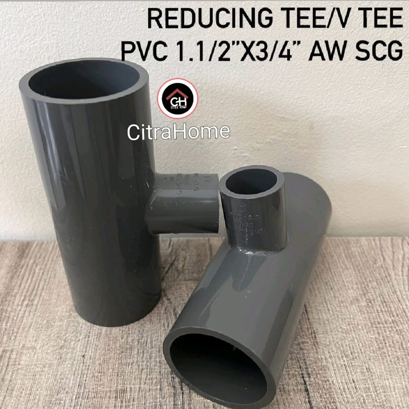 Jual Reducing Tee/Verlop Tee PVC 1.1/2”x3/4” AW SCG | Shopee Indonesia