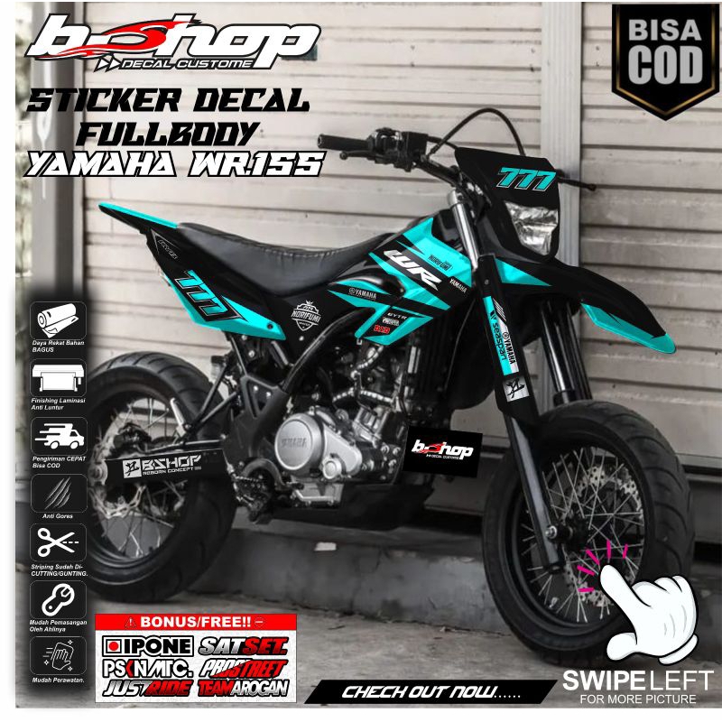 Jual sticker decal trail full body Yamaha WR 155 motif grafis 777 ...
