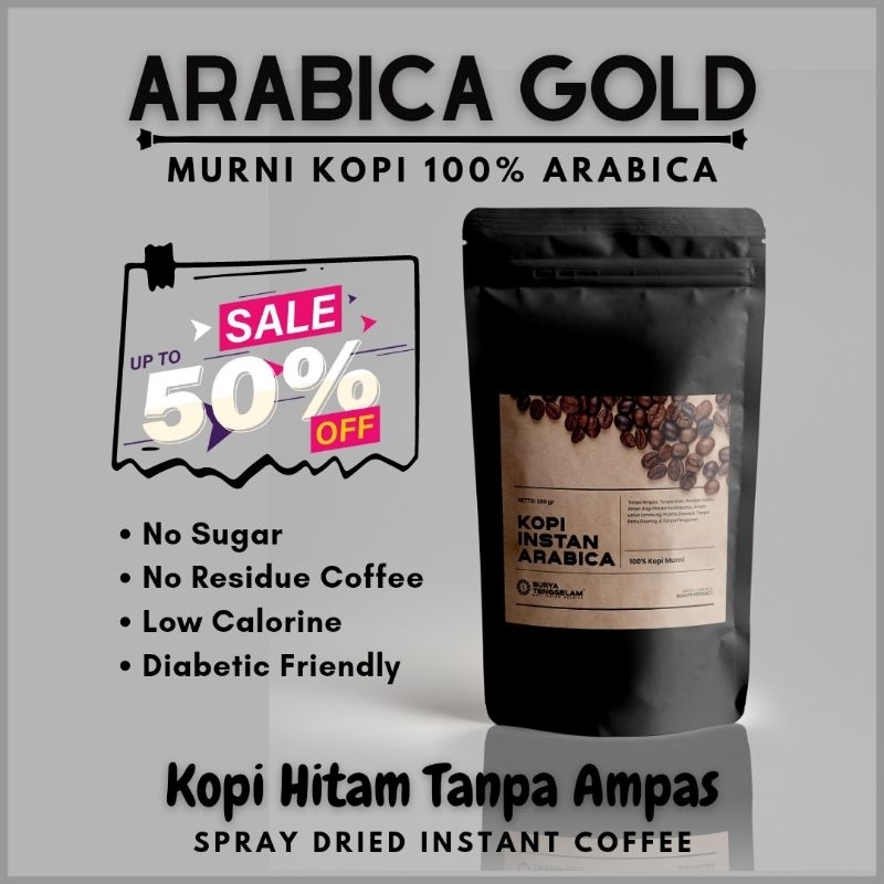 Jual 100% ARABICA Instan Black Coffee Arabica - Dalgona Coffee 200gr ...