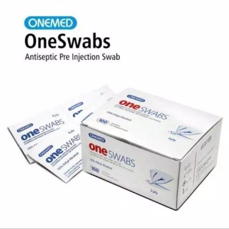 Jual ONEMED Alcohol Swabs Tissue Antiseptic Ethyl Alcohol 70% 2 ply ...
