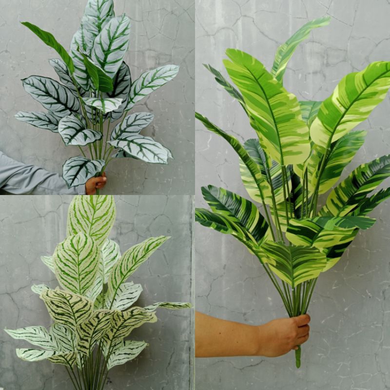 Jual TANAMAN PALSU PISANG CORAK 18DAUN ARTIFICIAL(belum termasuk pot ...