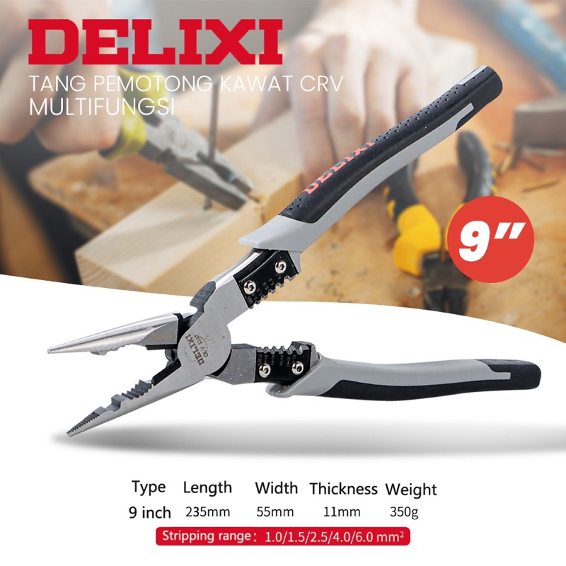Jual DELIXI Tang Pemotong Kawat CRV Multifungsi Needle Plier 9 inch - 2107 | Shopee Indonesia