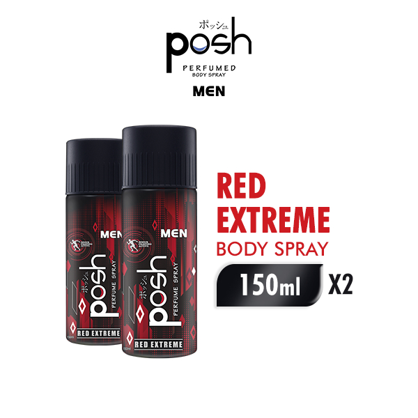 Jual Posh Spray Cologne Men Red Extreme Botol 150 ml x2 | Shopee Indonesia