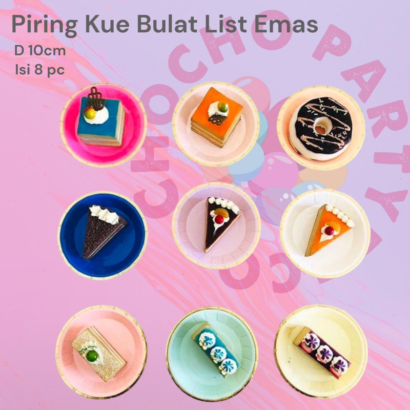 Jual Piring Kue Ulang Tahun BULAT PASTEL isi 8 pc / AESTHETIC | Shopee ...
