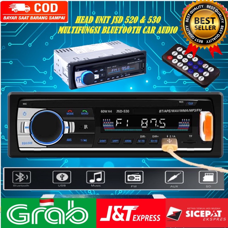 Jual 100% ORI Singe Din Head Unit Multifungsi MP3 Tape Audio Mobil Bluetooth Mp3 JSD 530 / 520 ...