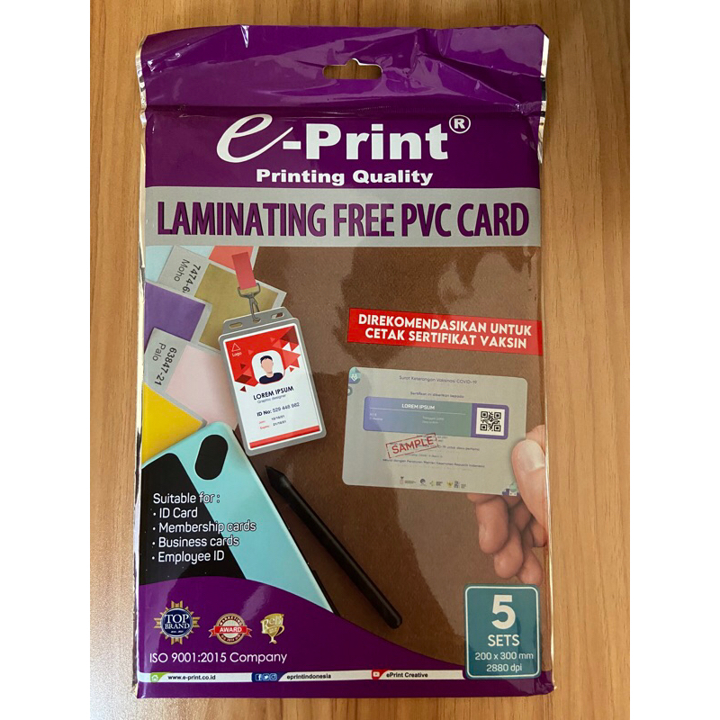 Jual E-PRINT PVC CARD LAMINATING FREE (200mm x 300mm) A4 | Shopee Indonesia