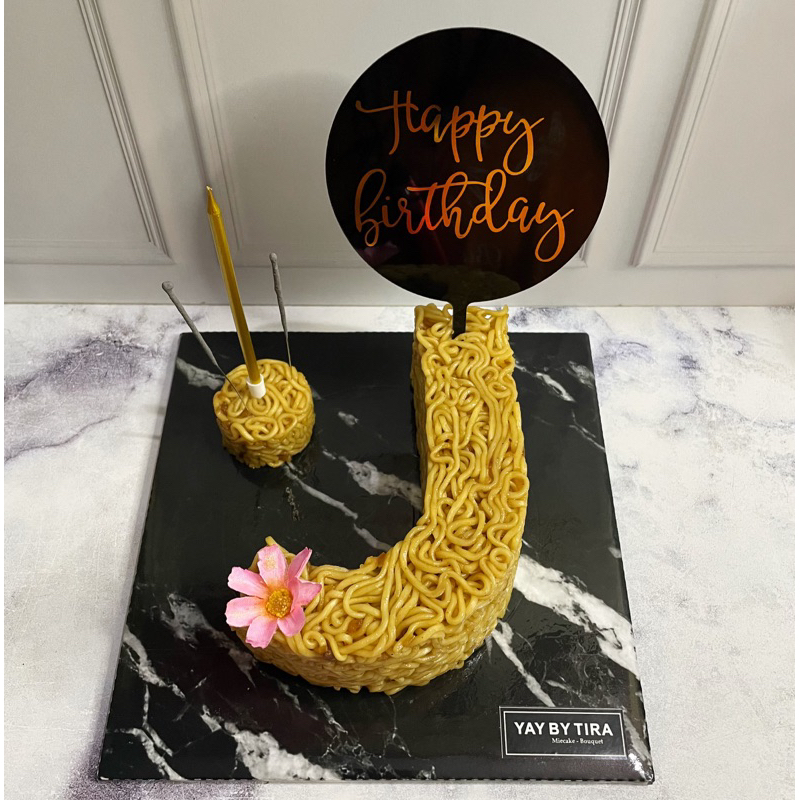 Jual Initials Miecake yaybytira - Kue Indomie , Birthday cake ( 2 ...