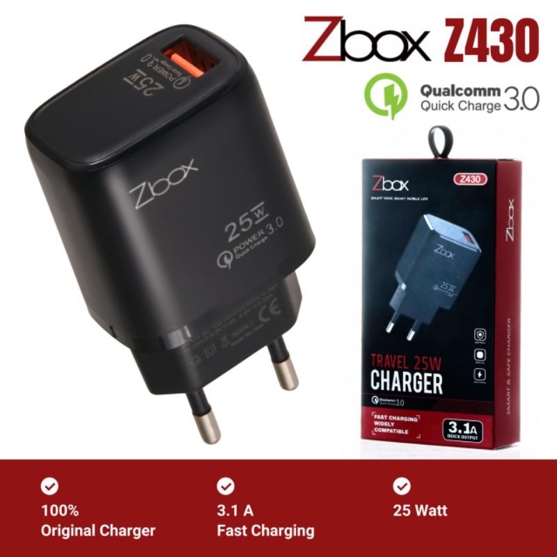 Jual charger zbox z430 25w fast charging 3.1a qualcomm 3.0 | Shopee ...