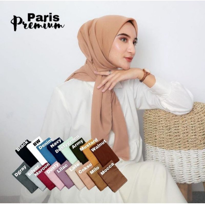 Jual PARIS PREMIUM JILBAB SEGI EMPAT BASIC JAHIT TEPI / KERUDUNG ANAK ...