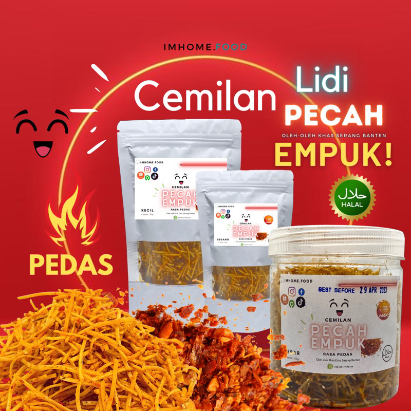 Jual Cemilan Kiloan PEDAS Pecah EMPUK LIDI IMHOME oleh oleh khas serang ...