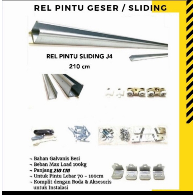 Jual Rel Pintu Geser J4 D4 R4 Panjang 210 Cm/ rel pintu geser sliding ...