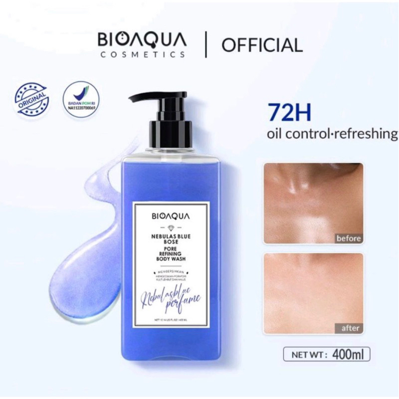 Jual Bioaqua Nebulas Blue Bose Pores Refining Body Wash 400ml | Shopee Indonesia
