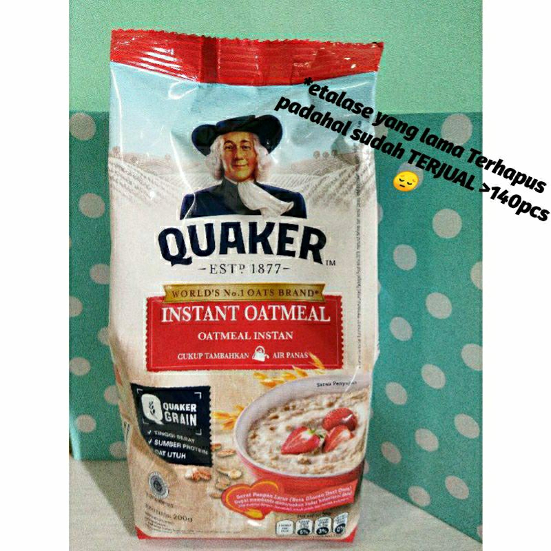 Jual QUAKER INSTAN OATMEAL GANDUM OAT 200 Gram Kemasan Merah | Shopee ...