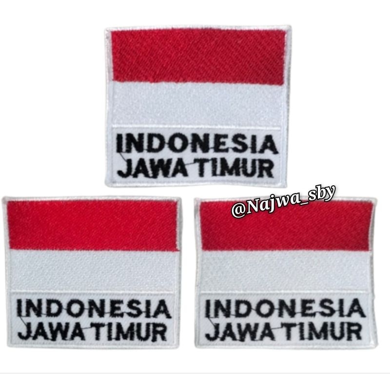 Jual BET/BEDGE BORDIR " BENDERA MERAH PUTIH INDONESIA JAWA TIMUR ...
