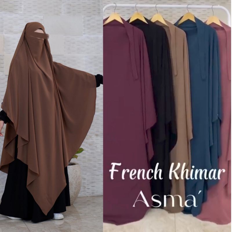 Jual FRENCH KHIMAR ASMA' BY AZZAHRA, french khimar lancip jumbo (jilbab ...